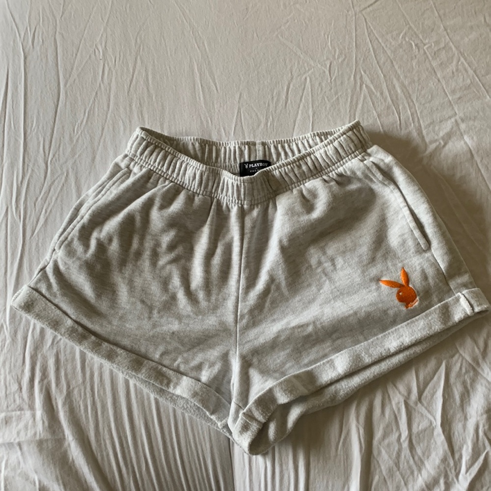 Pac Sun Shorts With Playboy Bunny Emblem - Gem